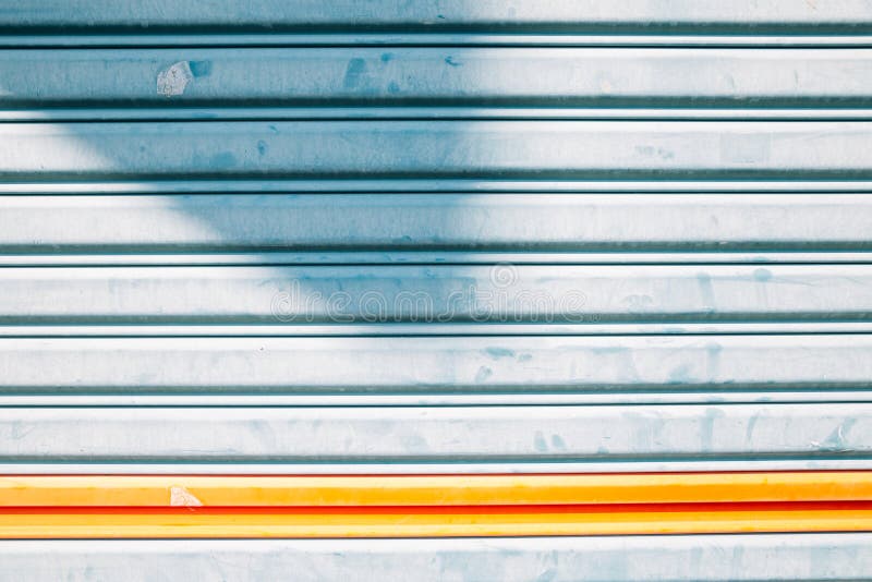 Light Blue Color Metal Shutter Door Stock Image - Image of material ...