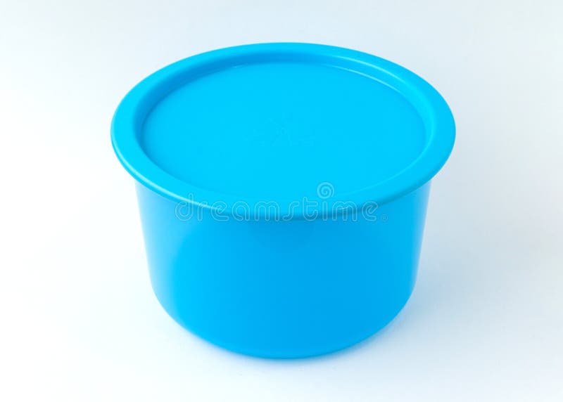Light Blue Color Plastic Container Isolated on White Background Stock ...