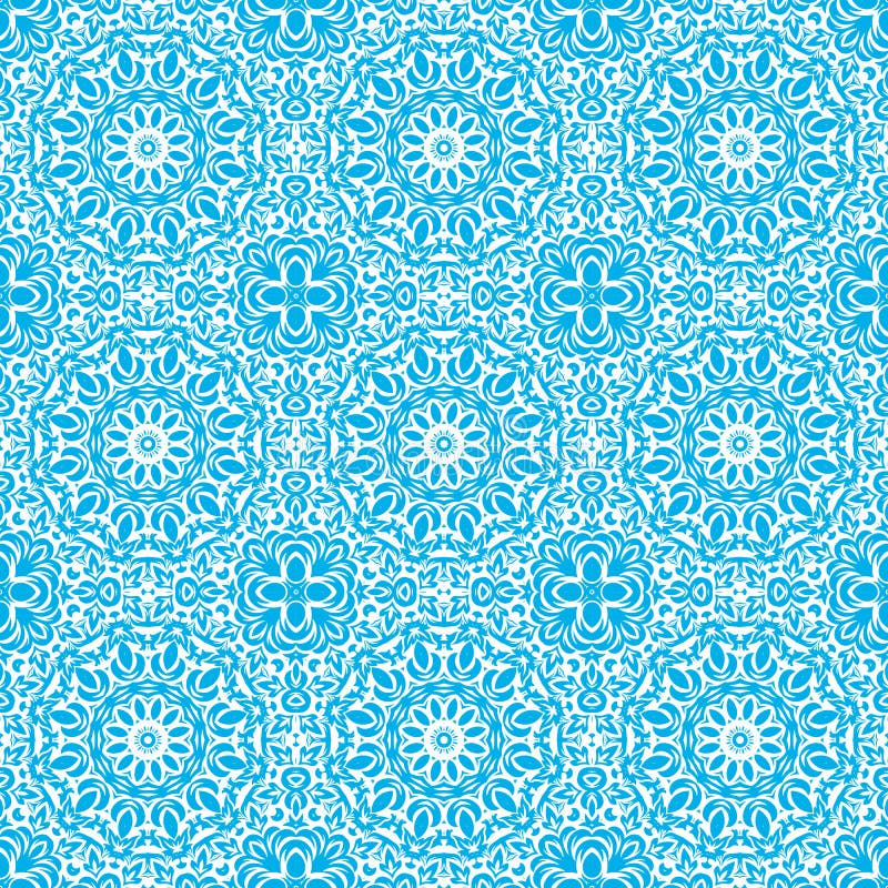 Light Blue Colorful Seamless Pattern with Mandala.Mandala Background ...