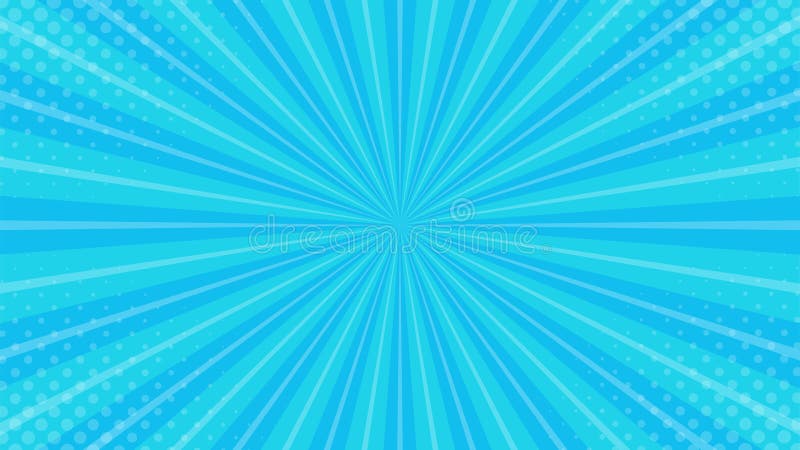 Light Blue Comic Sunburst Effect Background with Halftone. Pop Art ...