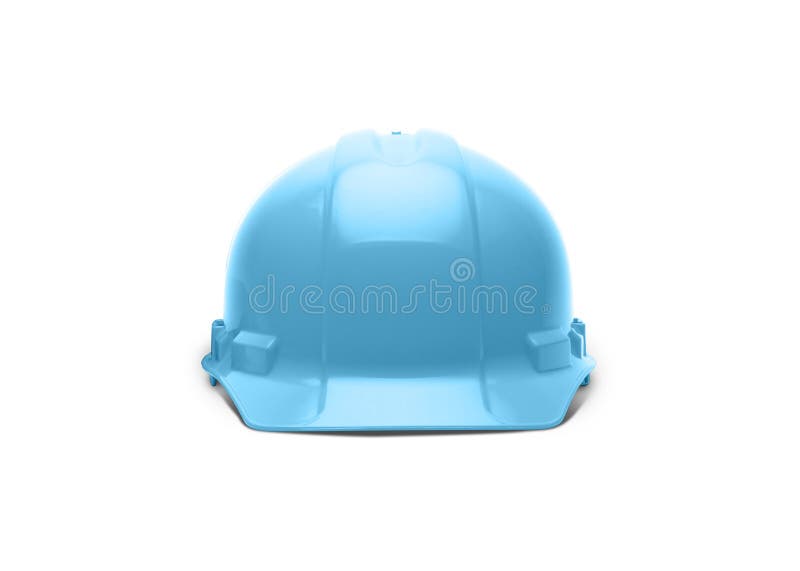 Light Blue Construction Safety Hard Hat Facing Forward Isolated on ...