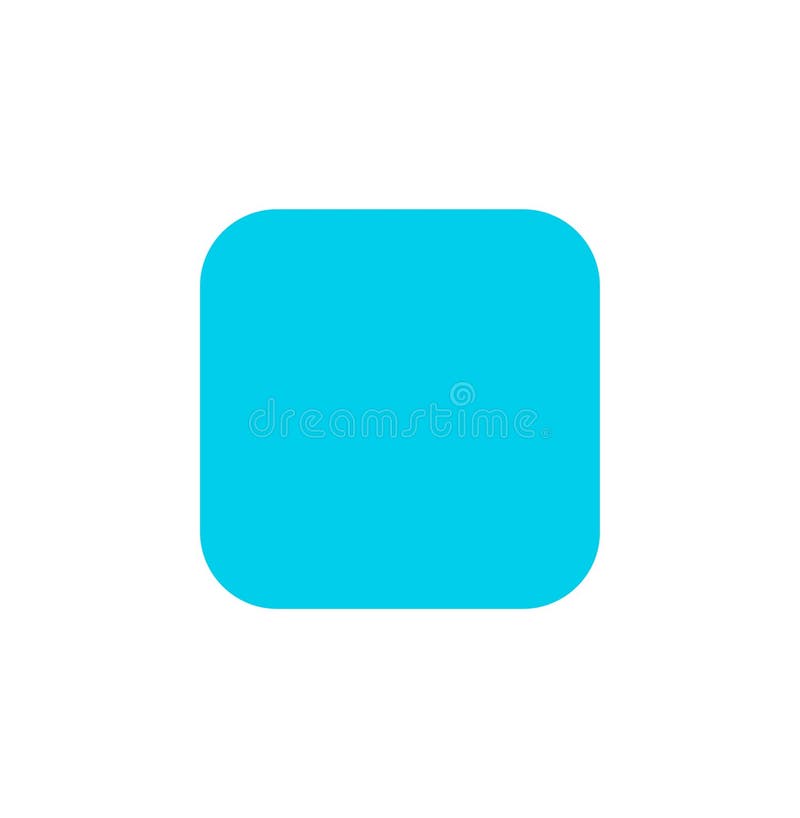 Light Blue Corner Carved Square Icon. Square with Round Corners Stock ...