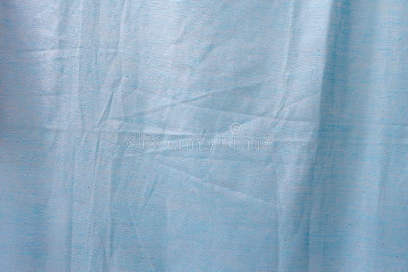 Light Blue Creased Fabric Close-up, Top View Background Stock Photo ...