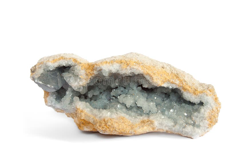 Light Blue Crystals Inside a Geode Stock Photo - Image of geode ...