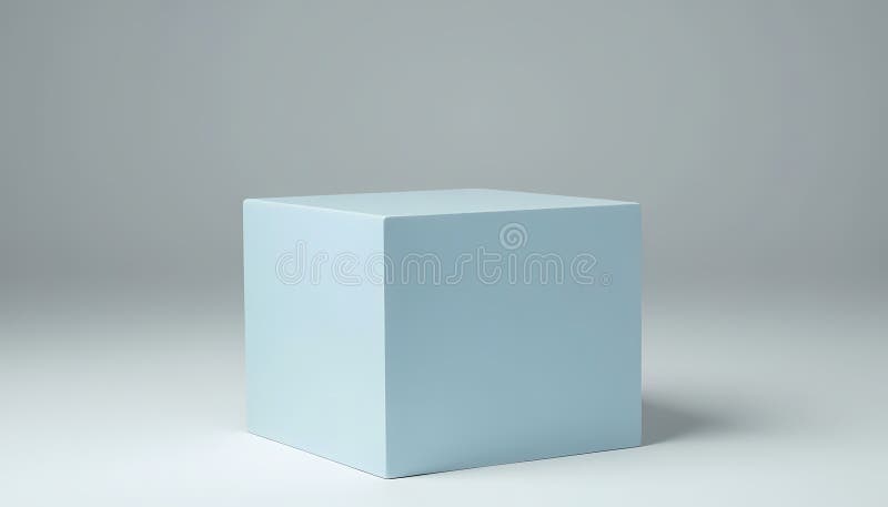 Light Blue Cube on Grey Background Stock Illustration - Illustration of ...