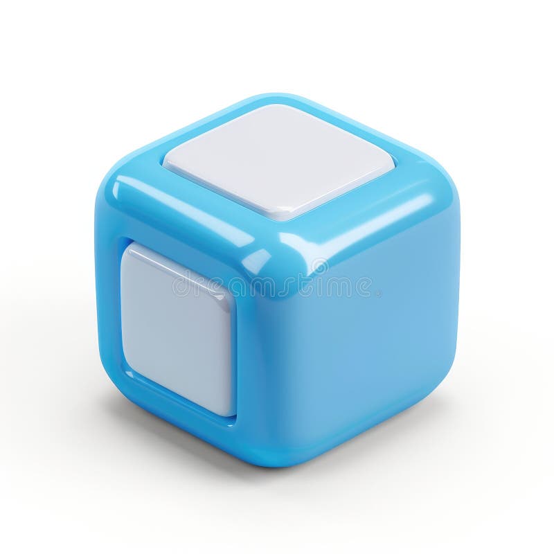 Abstract Blue Cube with White Panels: 3D Render Stock Illustration ...