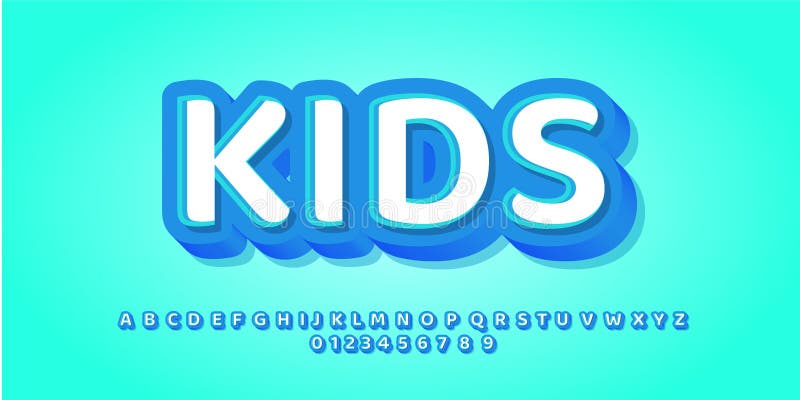 Light Blue 3d Font Effect Design Templates Stock Vector - Illustration ...