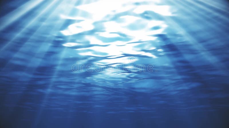 Light Blue Deep Sea Underwater with Sunlight Rays Background Stock ...