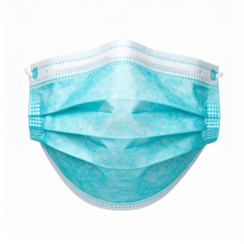 Light Blue Disposable Face Mask on White Background Stock Illustration ...