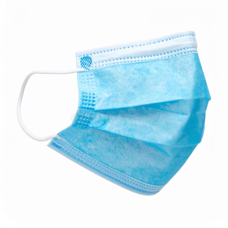 Light Blue Disposable Face Mask on White Background Stock Illustration ...