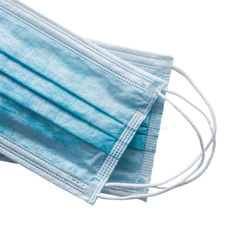 Light Blue Disposable Masks on Transparent Background Stock ...