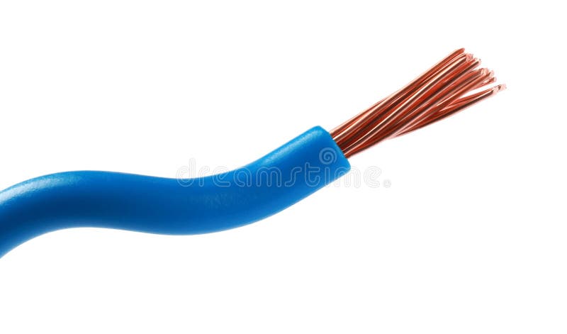 Light Blue Electrical Wire on White Stock Photo - Image of blue, light ...
