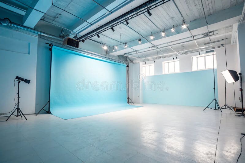 Light Blue Empty Room Studio Gradient Stock Illustration - Illustration ...