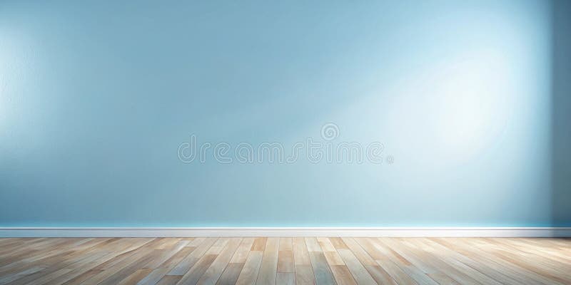 Light Blue Empty Wall with Smooth Floor Stock Illustration ...