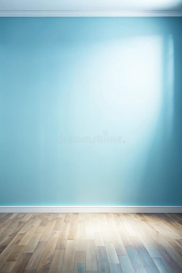 Light Blue Empty Wall with Smooth Floor Stock Illustration ...