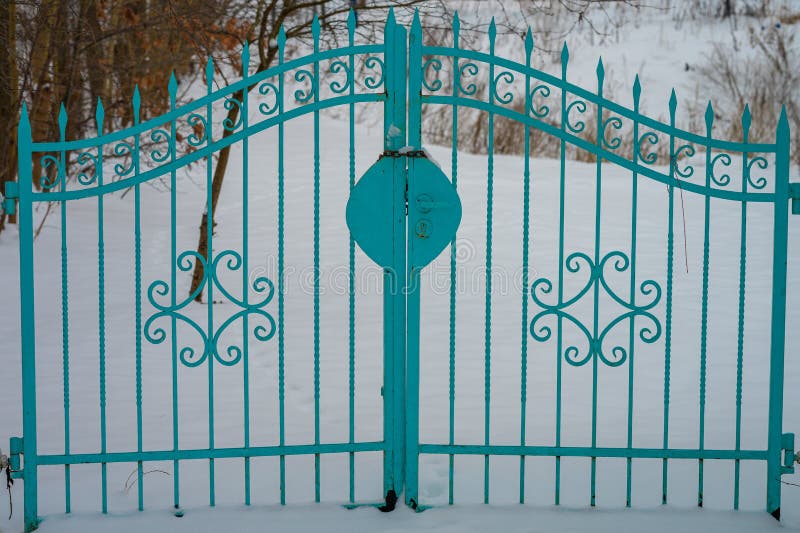 Light Blue Entrance Gate or Entrance Gate Stock Photo - Image of detail ...