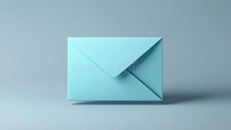 Light Blue Envelope Positioned on a Simple Gray Background for Artistic ...