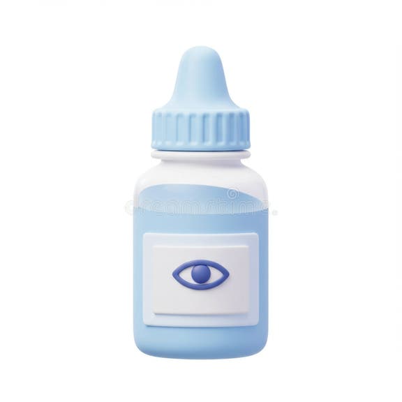 Light Blue Eye Drops Bottle 3D Render Stock Illustration - Illustration ...