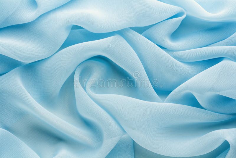 Light Blue Fabric Draped with Large Folds, Delicate Textile Background ...