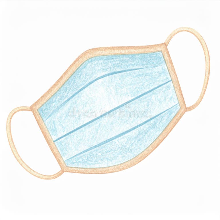 Light Blue Face Mask Illustration Stock Illustration - Illustration of ...