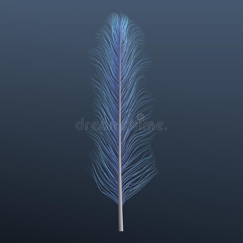 Light Blue Feather Icon, Realistic Style Stock Vector - Illustration of ...
