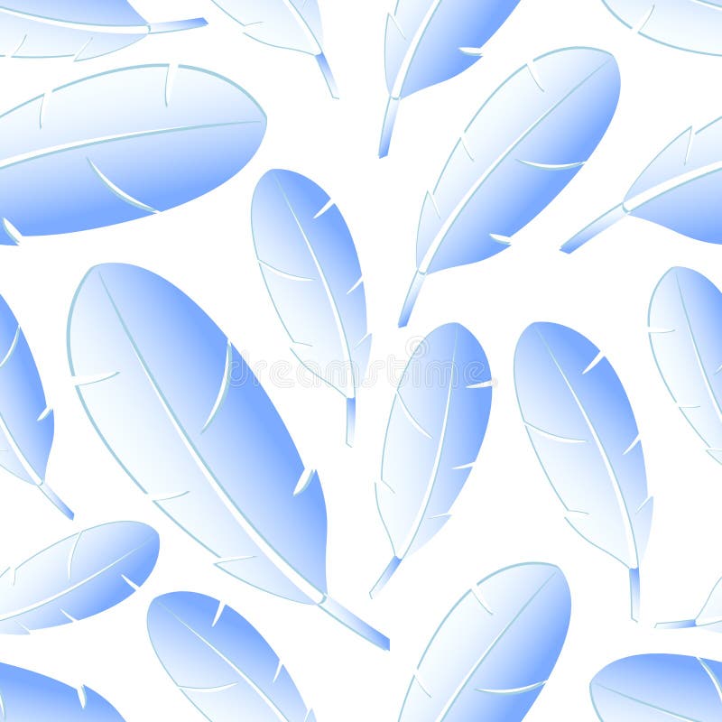 Light Blue Feathers Symbols Seamless Pattern Stock Vector ...
