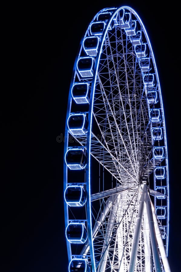 Blue Ferris Wheel stock photo. Image of blue, park, theme - 105603552