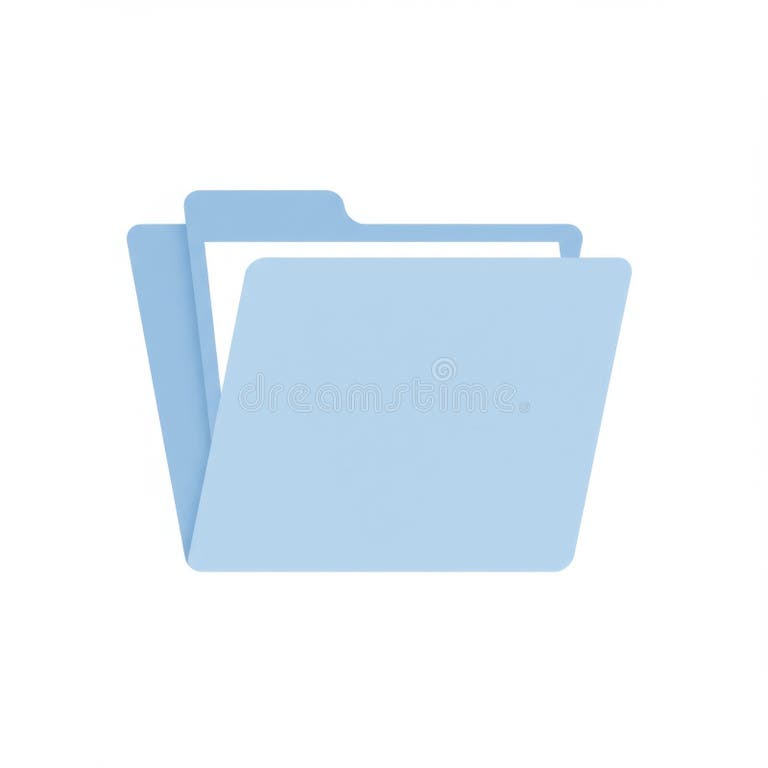 Light Blue File Folder Icon on White Background Stock Illustration ...
