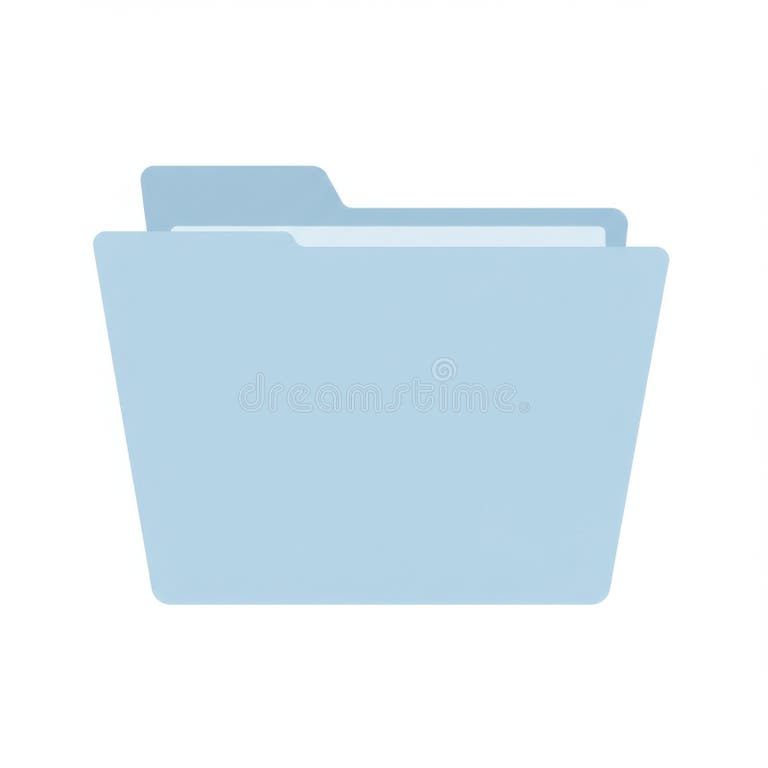 Light Blue File Folder Icon on White Background Stock Illustration ...