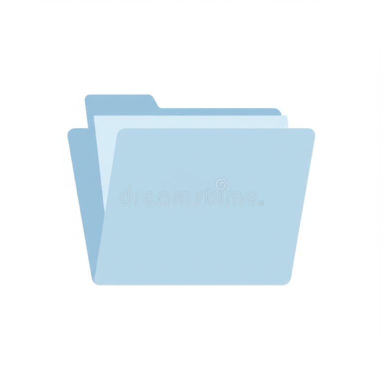 Light Blue File Folder Icon on White Background Stock Illustration ...