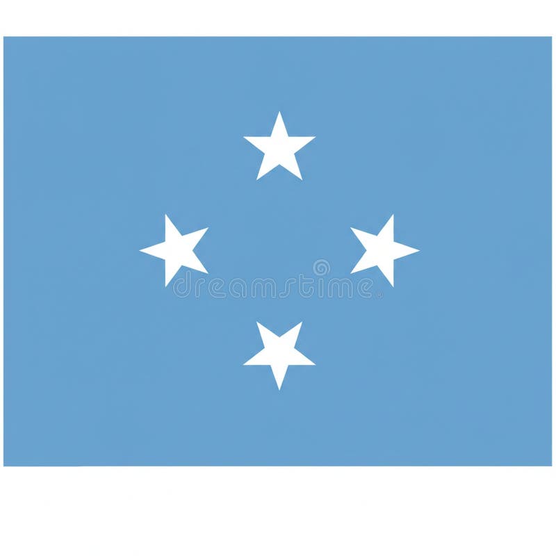 A Light Blue Flag Featuring Five White, Five-pointed Stars Arranged in ...