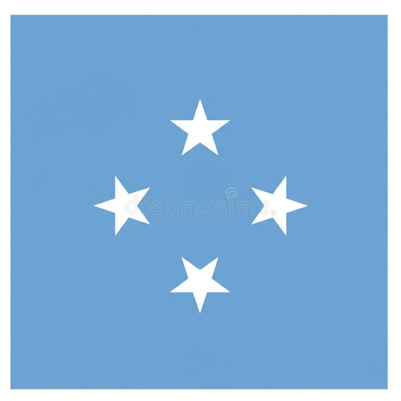 Light Blue Flag Featuring Four White, Five-pointed Stars Arranged in a ...