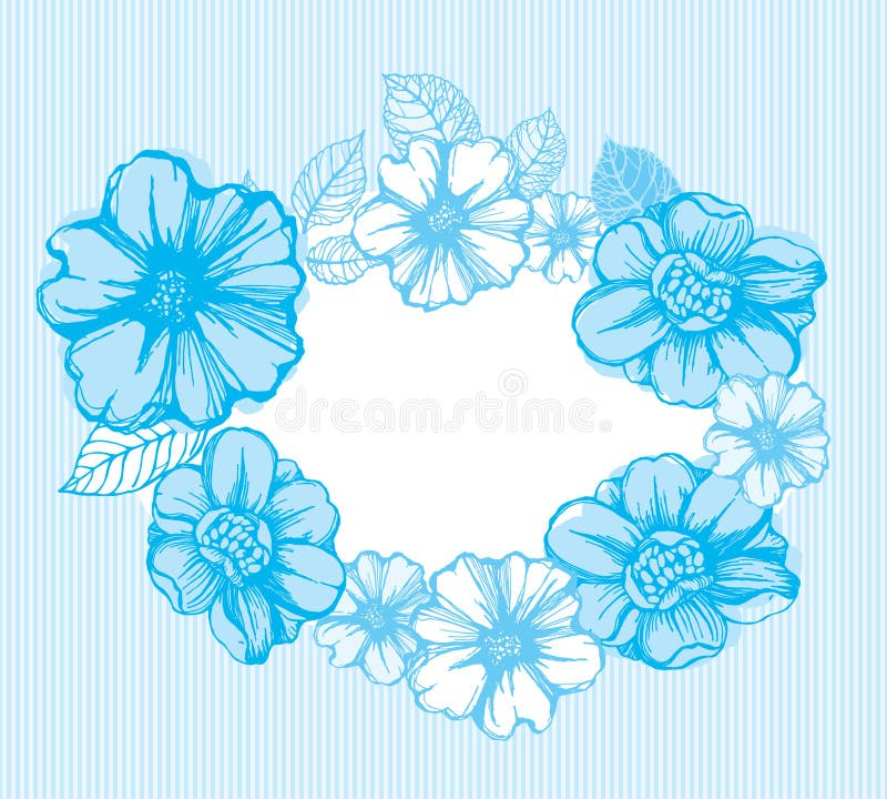 Light blue floral frame stock vector. Illustration of birthday - 22797144