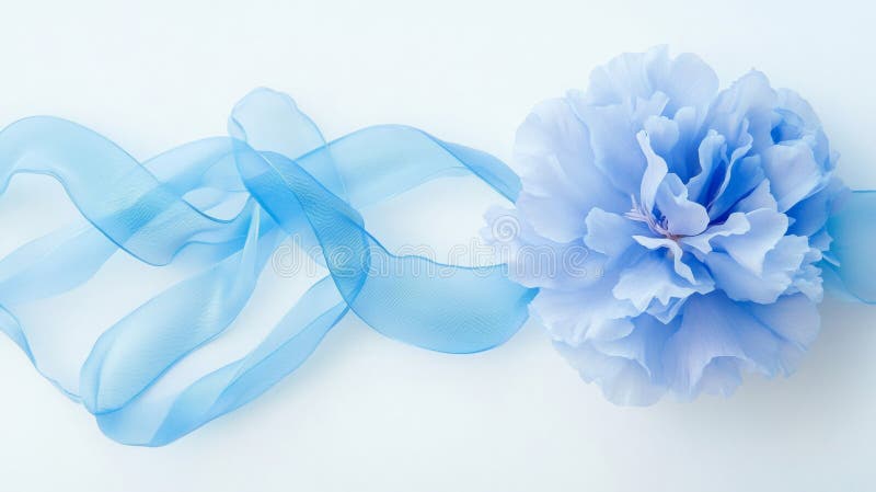 Light Blue Flower and Sheer Ribbon Arrangement Stock Illustration ...