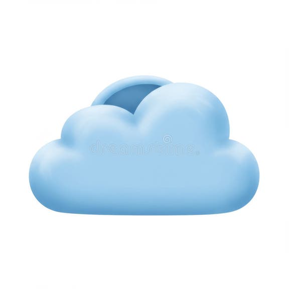 Light Blue Fluffy Cloud Illustration Stock Illustration - Illustration ...