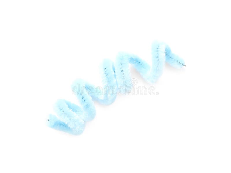 Light Blue Fluffy Wire Isolated on White, Top View Stock Photo - Image ...