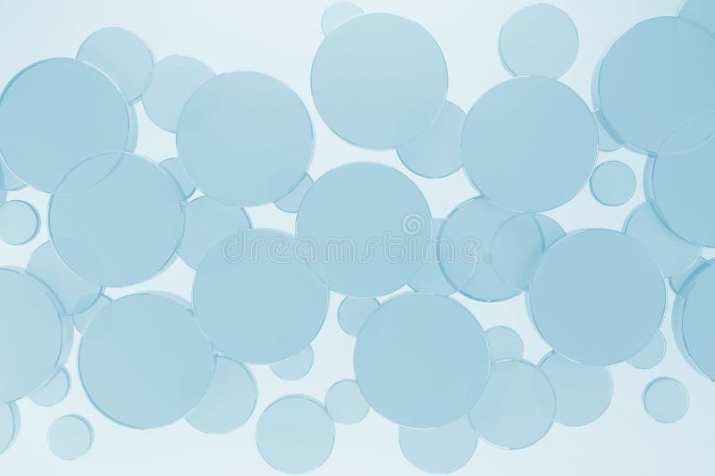 Light Blue Flying Glass Circles Pattern on White Abstract Background ...