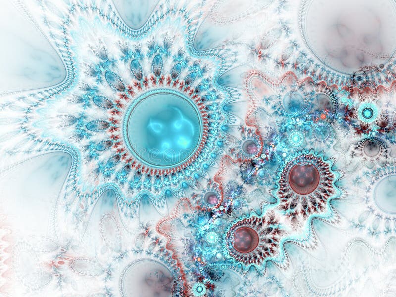Light Blue Fractal Clockwork Stock Illustration - Illustration of ...