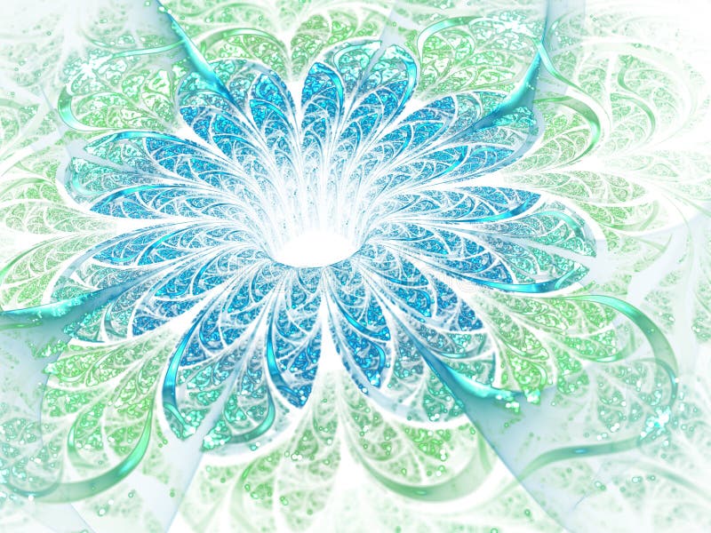 Light blue fractal flower stock illustration. Illustration of ethereal ...