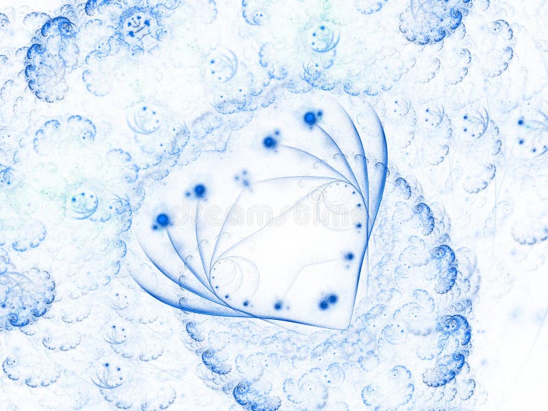 Light blue fractal heart stock illustration. Illustration of futuristic ...