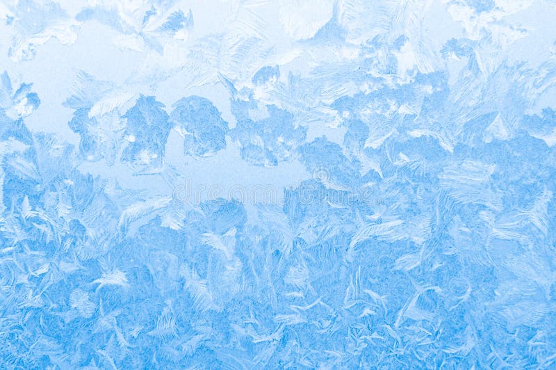 Light Blue Frozen Window Glass Stock Image - Image of january, cool ...