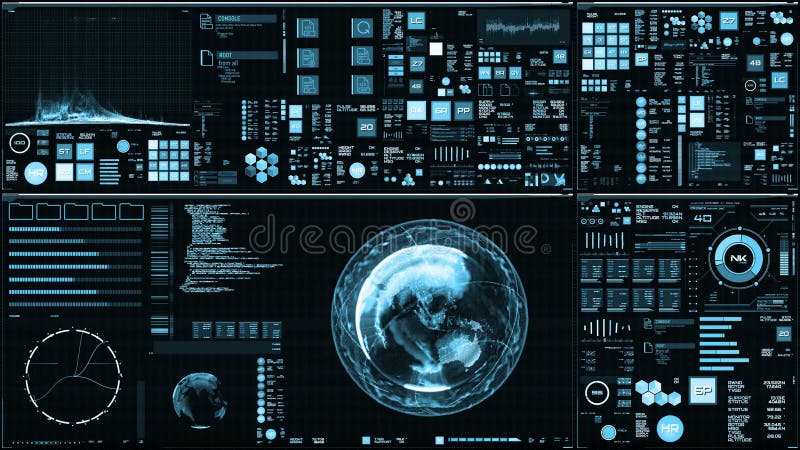 Light Blue Futuristic Interface/Digital Screen Stock Footage - Video of ...