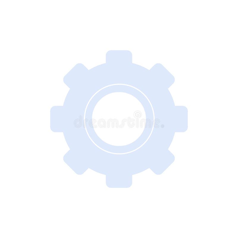 Light Blue Gear Icon on White Background Representing Settings or ...