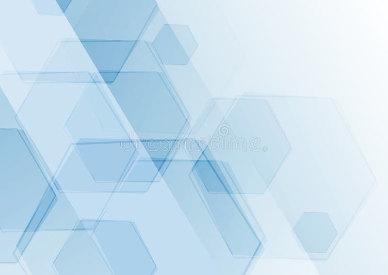 Light Blue Geometric Tech Background with Glossy Hexagons Stock ...