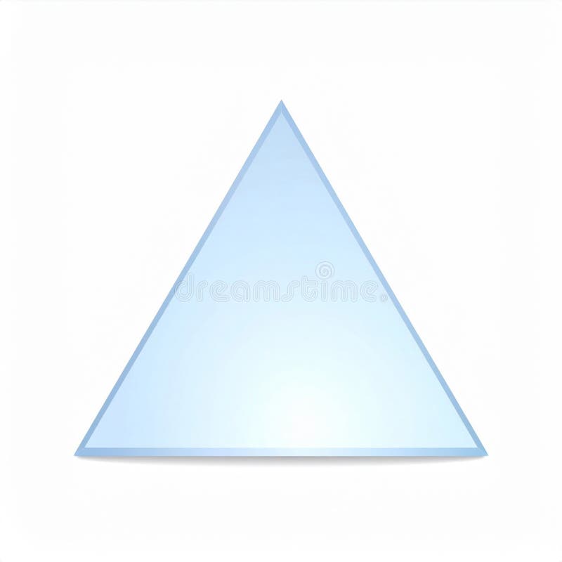 Light Blue Glass Triangle on White Background Stock Illustration ...