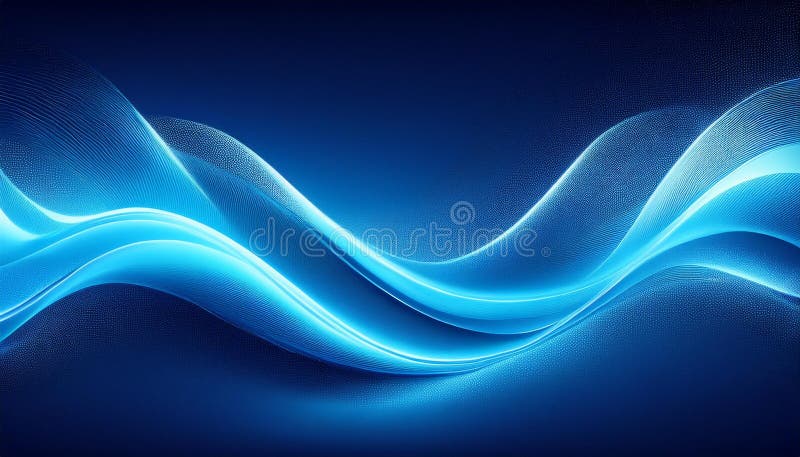Light Blue Glowing Abstract Wave on Dark Blue Background Grainy Texture ...