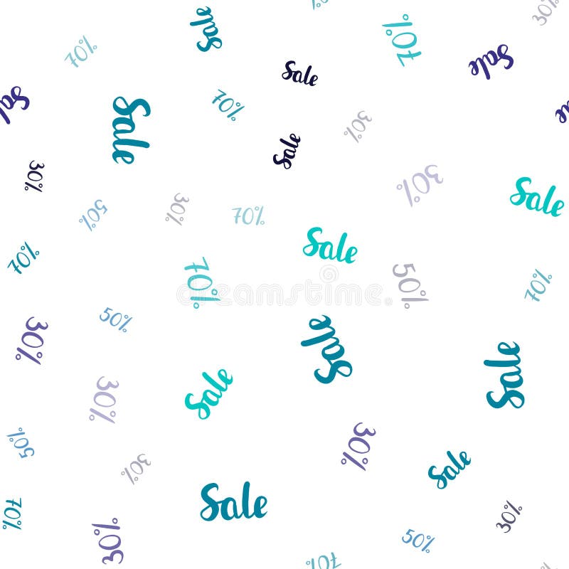 Light Blue, Green Vector Seamless Template with 30, 50, 70 Selling ...