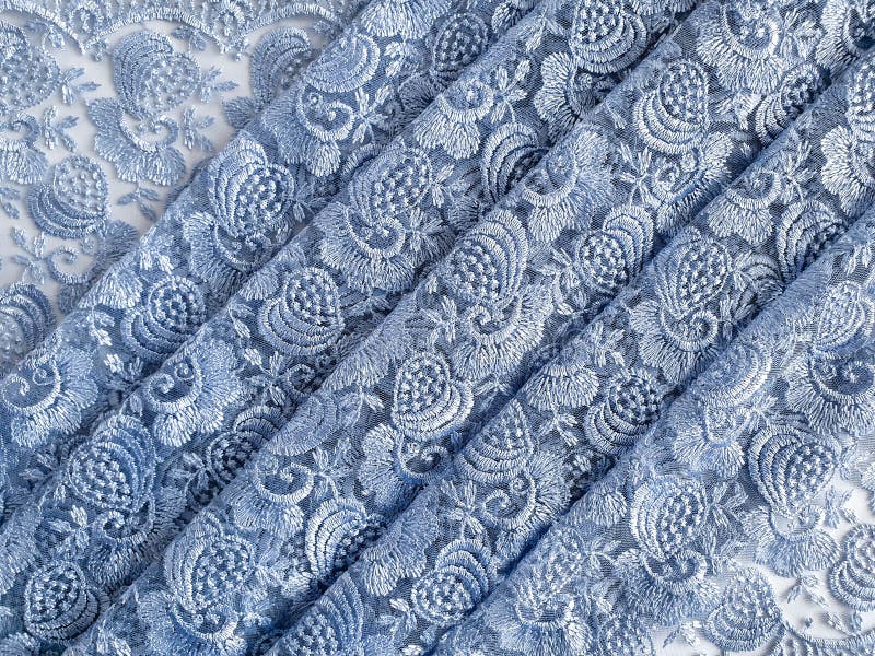 Light Blue with Grey Tone Lace Background, Ornamental Flowers. Blue ...