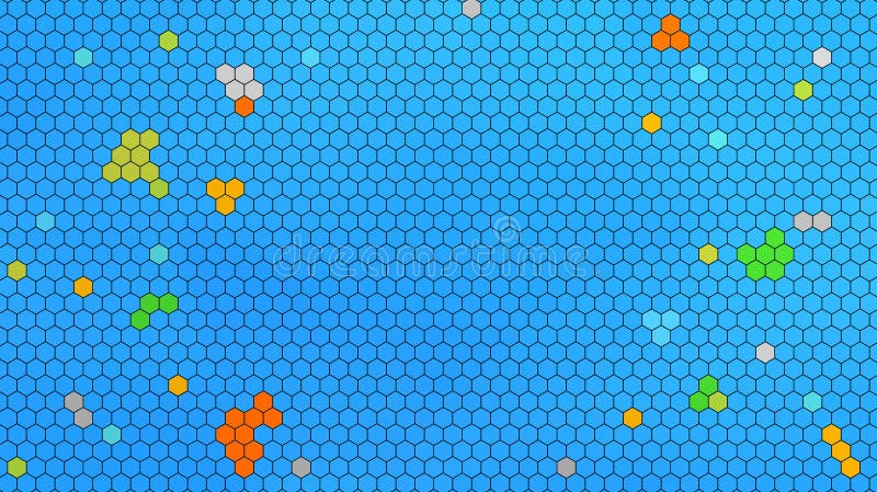 Light Blue Grid Design. Hexagonal Different Colors in the Structure ...