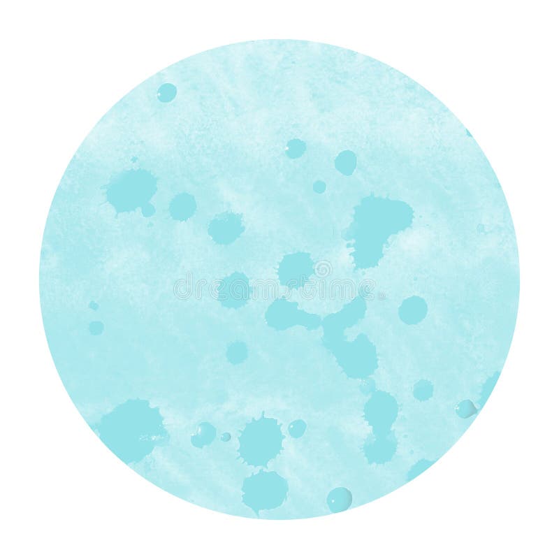 Light Blue Hand Drawn Watercolor Circular Frame Background Texture with ...